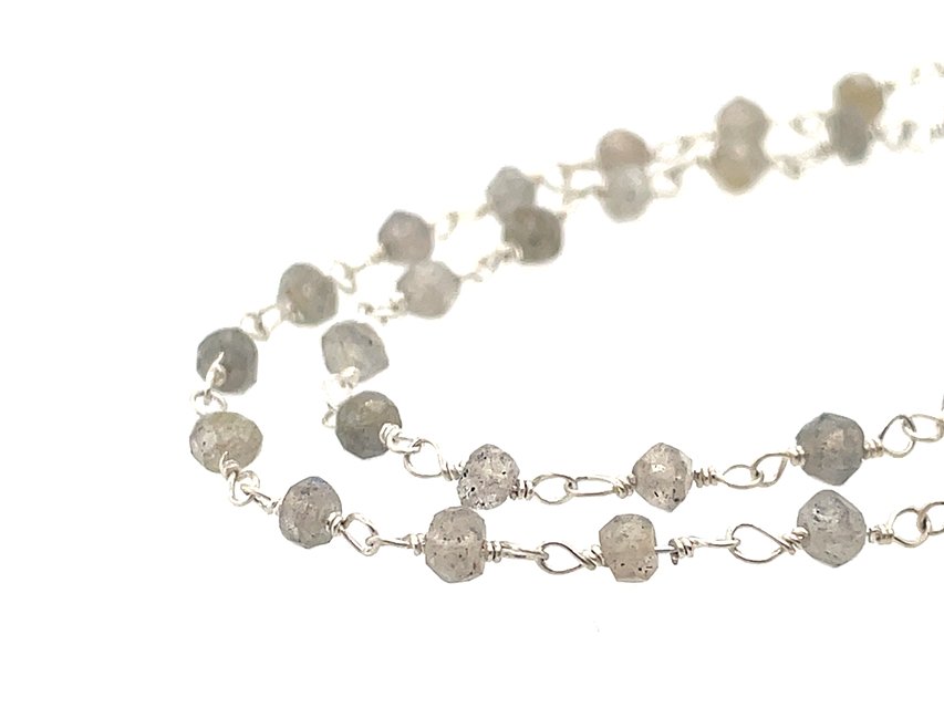 Elegant Labradorite Rosary Chain LINK Jewelry perfect for layering