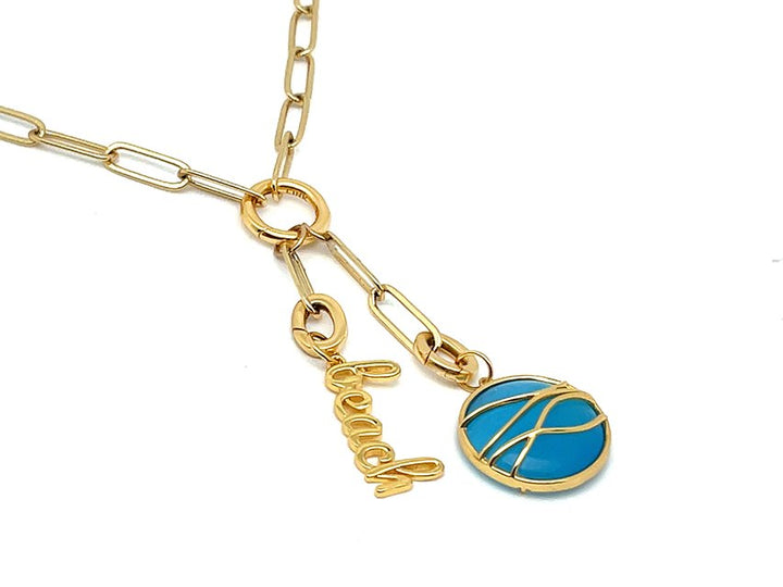 Elegant Beach Word Pendant Gold & Silver | LINK Necklaces